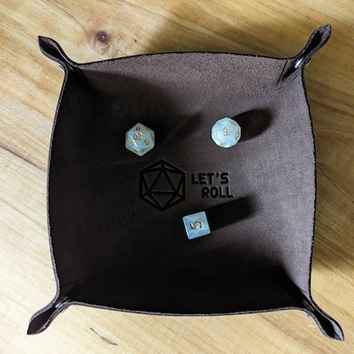 Scroll of Rolling, DND Dice Rolling Tray, Leather Rolling Mat With ...
