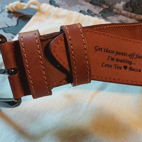 Personalized Handmade Belt for Dad, Valentines Day Gift for Him, Gift ...