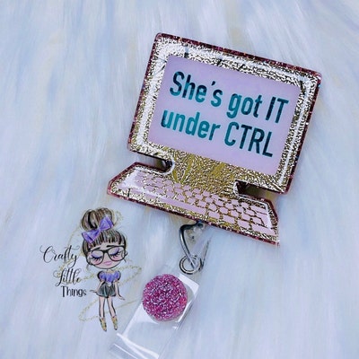 Computer Badge Reel Everything is Under Control Badge Reel Receptionist ...