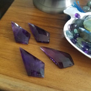 AAA Unique 4 pieces Natural Crystal Faceted Long quadrilateral | Etsy