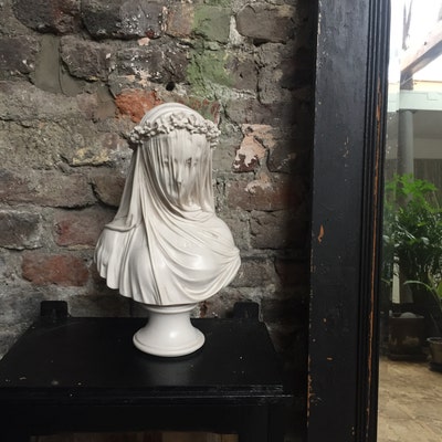 The Veiled Maiden Bust Statue the Bride Veined & Polished Perfect Mom ...