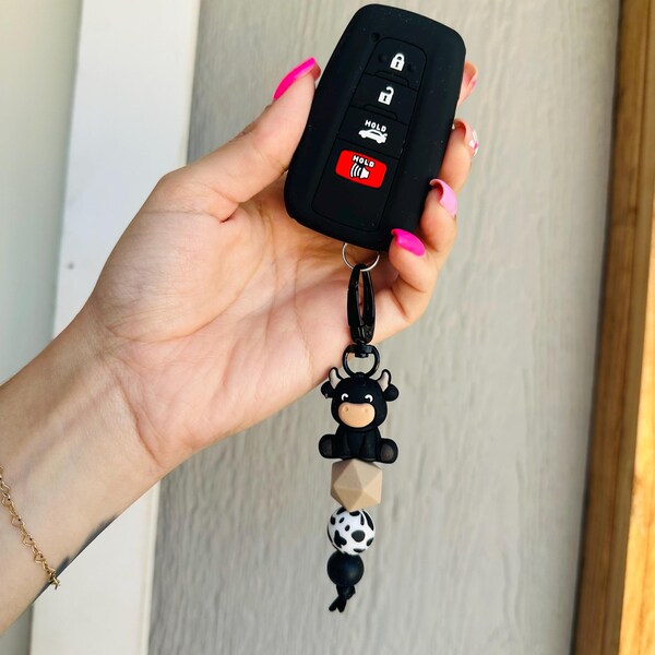 Cow Keychains Keychains Tassel Keychains Silicone Keychains Beaded ...