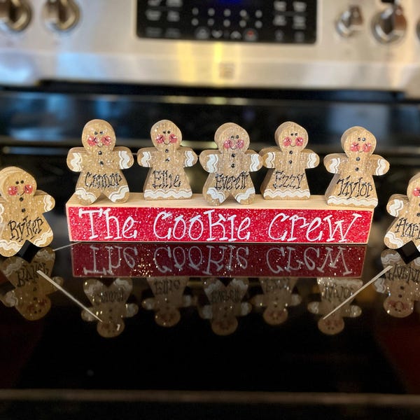 Cookie Crew-gingerbread Decor Personalized Christmas Gingerbread Block ...