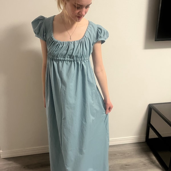 Digital PDF Pattern for Regency Dress - Drawstring Neckline and Waist ...