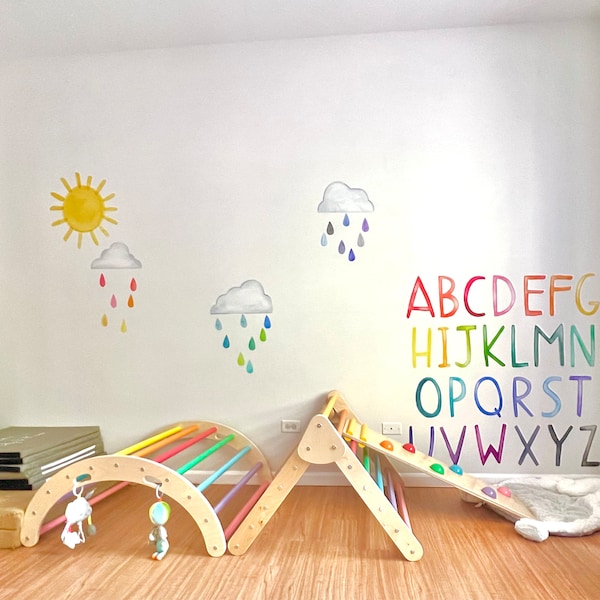 Rainbow Uppercase Letters - Fabric Wall Decal - Color Story - Mej Mej ...