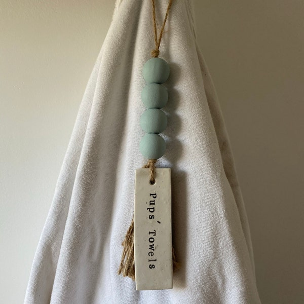 Occupied Bathroom Door Sign | Do Not Disturb Wood Bead Tassel Clay Tag ...