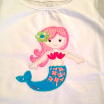 Instant Download Mermaid Applique Machine Embroidery Design - Etsy