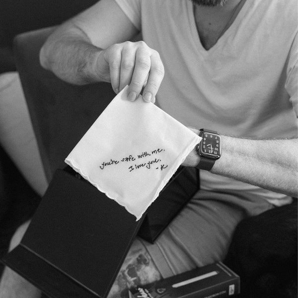 Memorial Handwriting Custom Embroidery - Bridal Handkerchief, Bridal ...