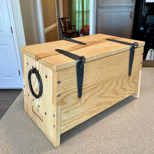 Oak Chest Hand Made, Small Viking Chest With Hand Forged Hinges ...