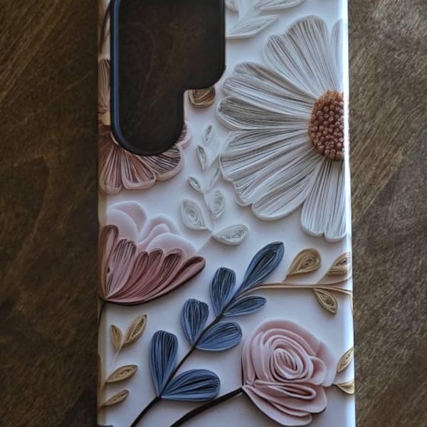 Boho Phone Case Wildfower Faux Quilled Paper Phone Case | 3D Effect ...