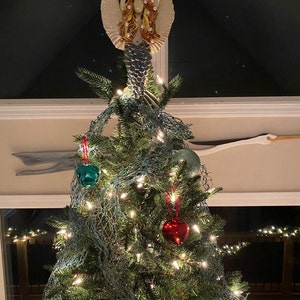 Golden Blonde Mermaid Tree Topper With Golden Sea Star | Etsy