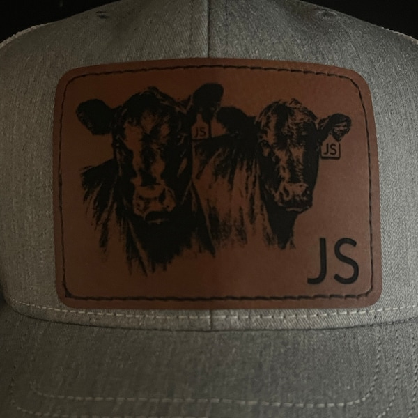 Engraved Patch Cow Hat / Richardson Farm Hat / Custom Brand Hat ...