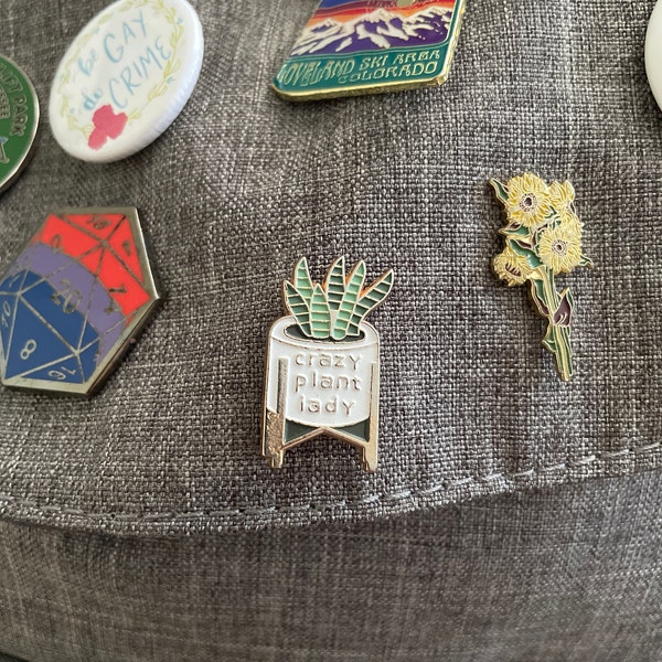 Enamel Plant Pins. Single or Bundle. - Etsy