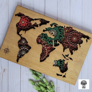 WORLD MAP Laser Files for Cutting Svg and Map Laser Engraving, Map ...