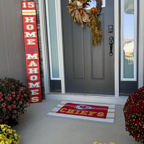 Chiefs Welcome 6ft Porch Sign | Chiefs Welcome Sign | Chiefs Porch ...