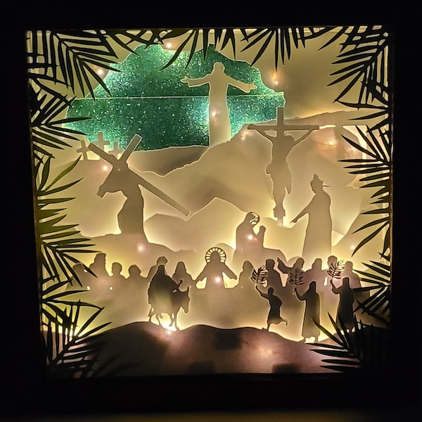 Holy Week, Cut File, 3D Shadow Box, SVG, PNG, Easter Gift, Easter ...