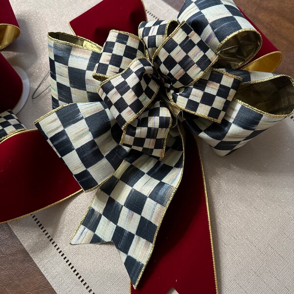 Mackenzie Childs Wired Ribbon 1 Yard BTY BY the YARD Courtly Check 2 ...