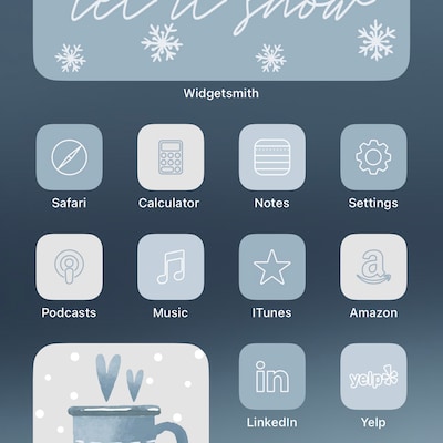 Winter App Icons Neutral Blue White Icons Aesthetic App - Etsy