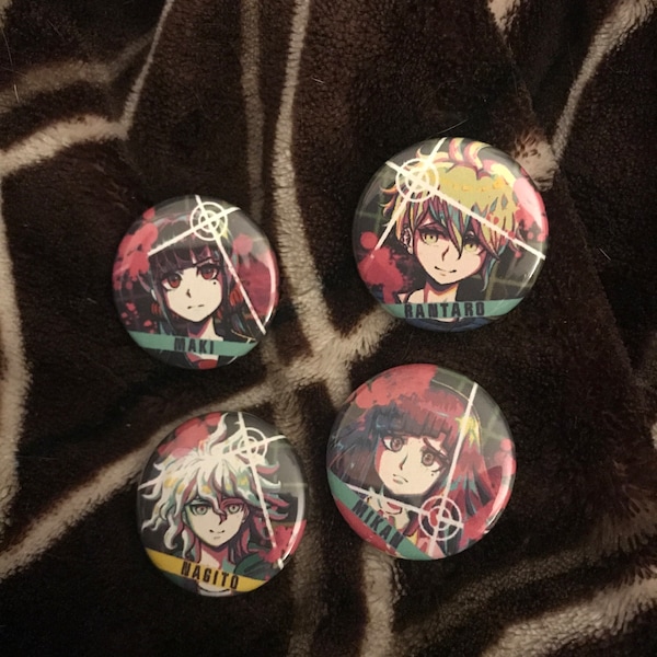 Danganronpa Splat Buttons (junko Enoshoshima, Komaeda Nagito, Kokichi ...
