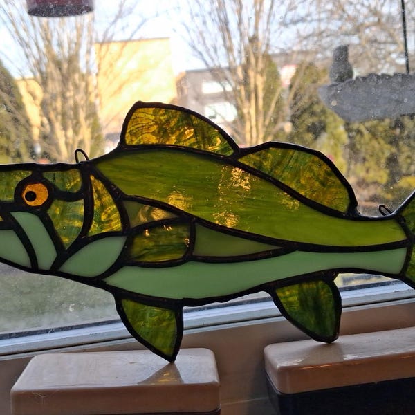 Pattern- Walleye Fish Stained Glass Suncatcher - Etsy