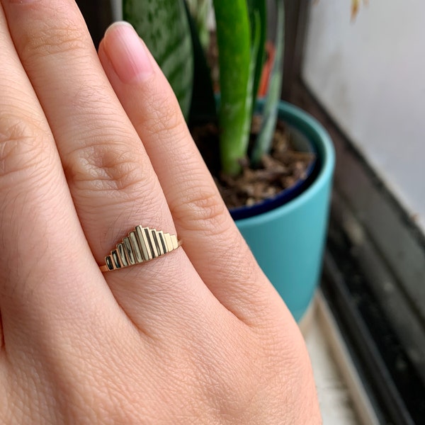 Clam Ring, Shell Ring, 14K Solid Gold Ring, Fan-shape Ring, Scallop ...