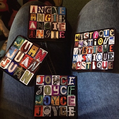 Personalized Coasters Featuring ANY NAME in Alphabet Sign Letters ...