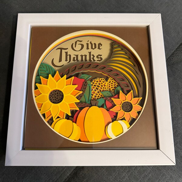 3D CORNUCOPIA Svg - THANKSGIVING Shadow Box Svg - for Cricut - for ...