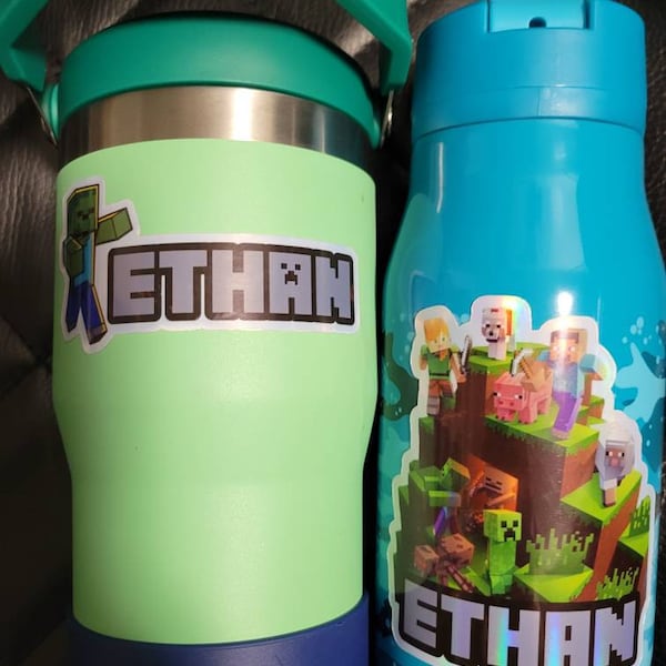 Personalized Name Minecraft Themed Stickers. **waterproof*great for ...
