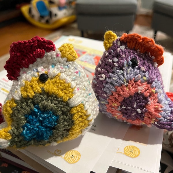 Crochet Pattern: Granny Square Chicken - Rustic Hen Crochet Decor ...