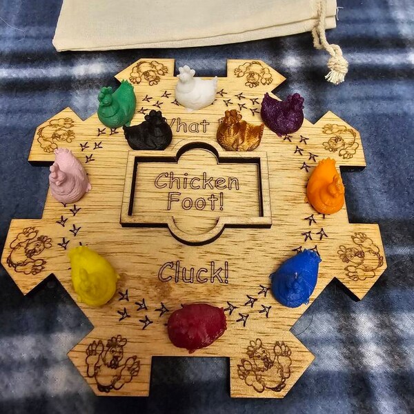 Chicken Foot Domino Game Hub Centerpiece (6"x6") And/or 8 Colorful ...
