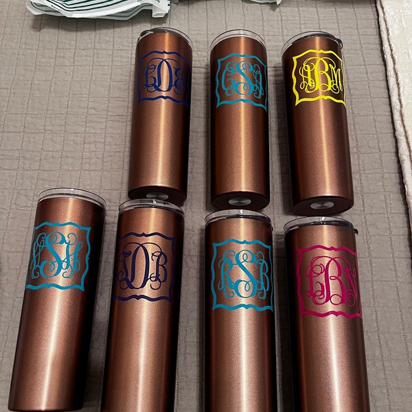 Monogram Car Decal, Monogram Vinyl Decal, Glitter Monogram Vinyl Decals ...