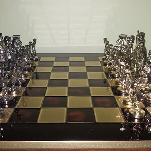 Archers Large Chess Set Brass&nickel Red Chess Board - Etsy