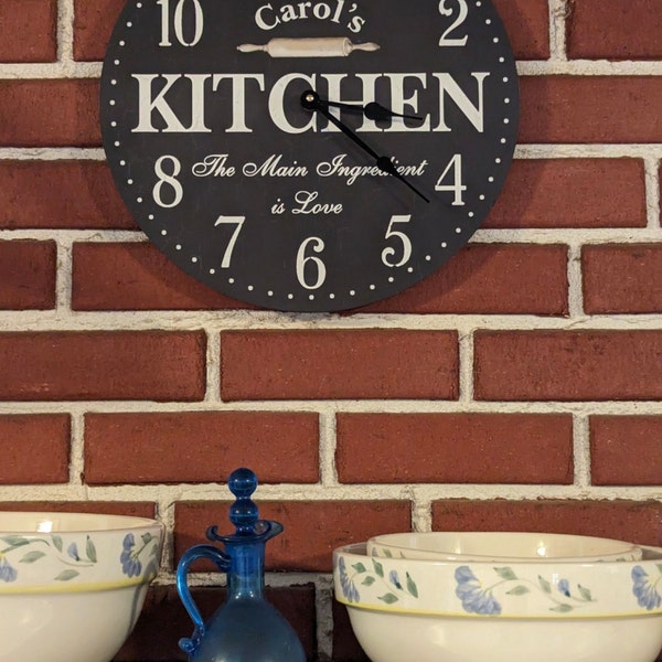 Personalized Kitchen Wall Clock- Gray Kitchen Clock - Etsy