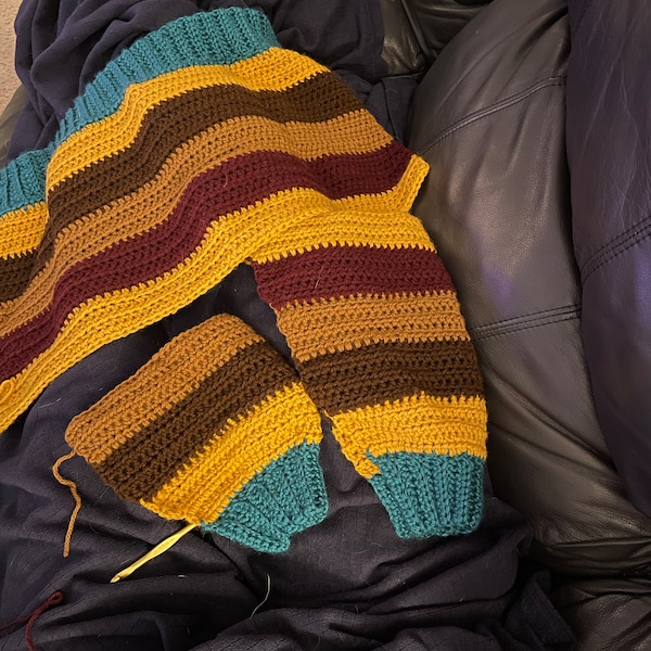 PDF Crochet Pattern for the Retro Stripes Sweater - Pullover - Megmade ...