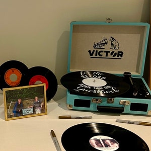 50th Birthday Vinyl Record Sticker for Birthday Guest Book Personalized ...