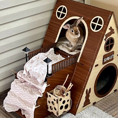 Modern Rabbit House, Indoor Rabbit Castle, Rabbit Furniture, Extra ...