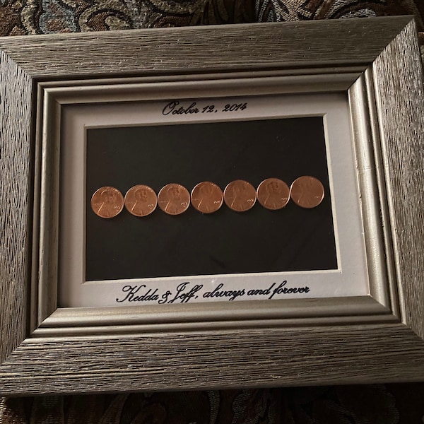 Copper Coin 7 Year Anniversary Gift - NO FRAME - Etsy