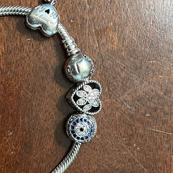 Wow Charms 925 Sterling Silver Charms Heart Sister Pink Zircon Stone ...