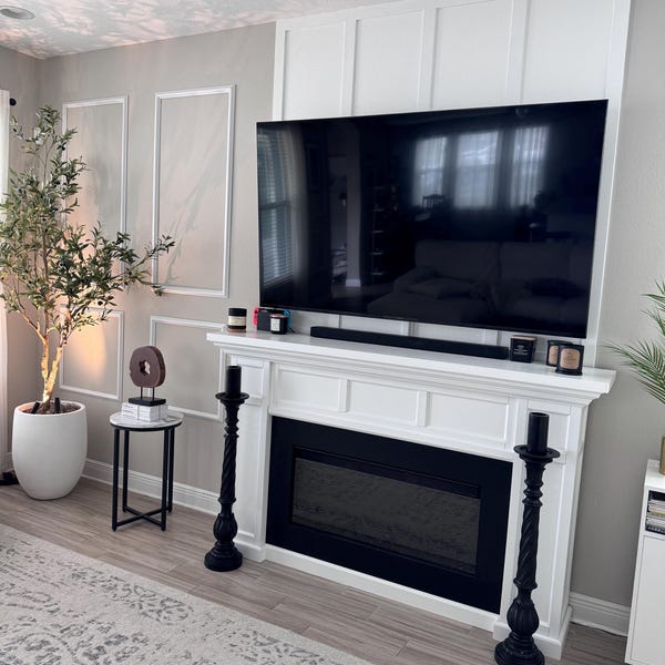 White Wall Molding Kit, Pre-cut 4cm Wall Molding Kit, Peel & Stick ...