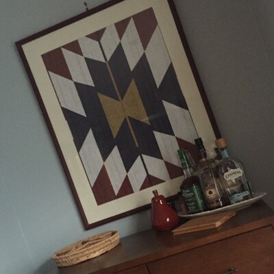 Aztec Print, Western Art Decor, Mexican Rug, Mexico, Tribal, Red Blue ...