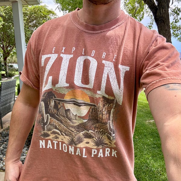 Zion National Park Shirt, Flying Saucer Shirt, Camping T-shirt, Zion ...