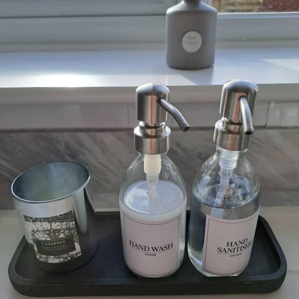 Clear Glass Bottle - Refillable Bottle With Metal Silver Pump Dispenser ...