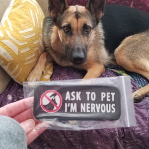 Nervous Dog Patch Ask to Pet Patch Dog Vest Patches Hook Fastener ...