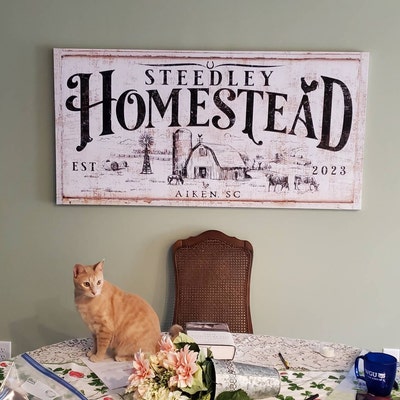 Homestead Sign Custom Family Name Established Sign Modern Farmhouse ...