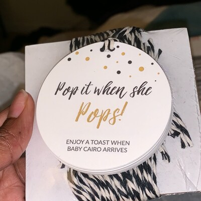 Baby Shower POP Labels, Pop It When She POPS, Shower Favor ...
