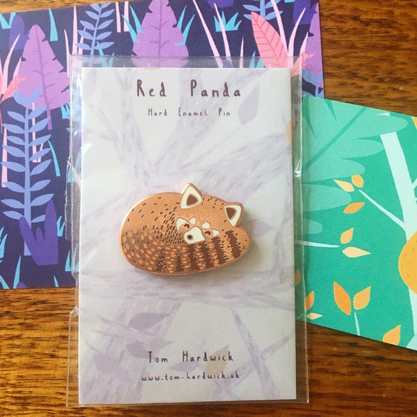 Red Panda Enamel Pin - Cute Animal Pin, Pin Badge, Hard Enamel Pin ...