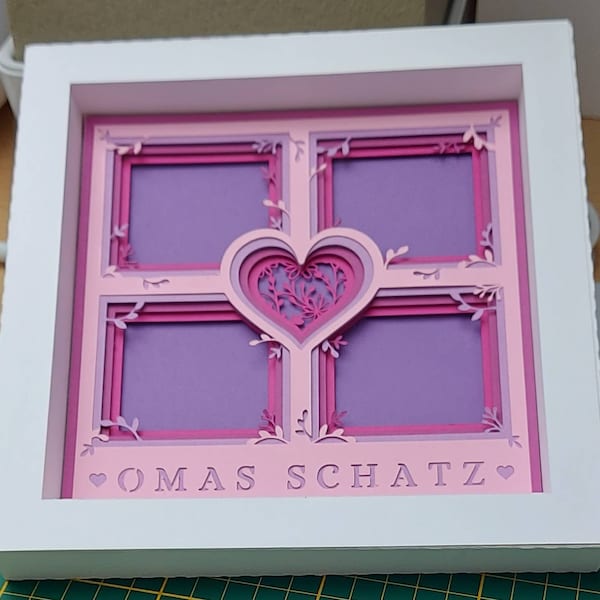 3D Family Gallery Shadow Box, Custom Name, Multi Photo Frame, Family ...