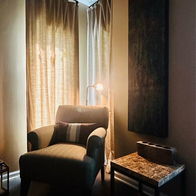 Herringbone Wool Curtains With Brass Snap Buttons, Custom Made Curtains ...