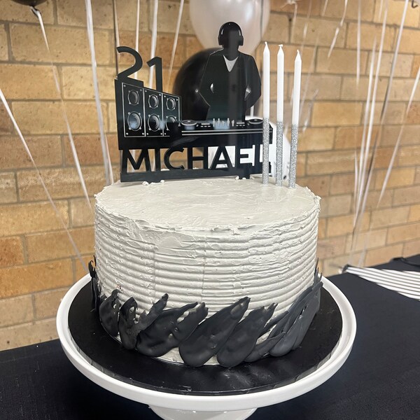 Custom Dj Cake Topper Birthday,dj Theme Birthday Cake Topper,disc ...