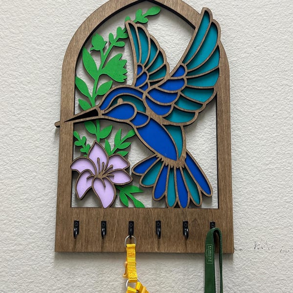 Hummingbird Key Hanger: Decorative Baltic Birch Wall Organizer - Etsy